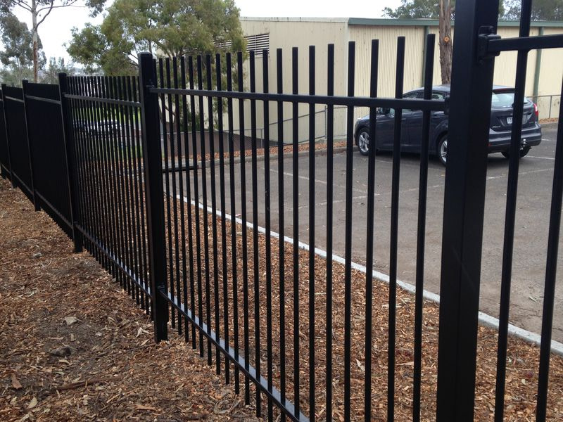 Powder Coated Black Steel Picket Fence - Garrison Fencing